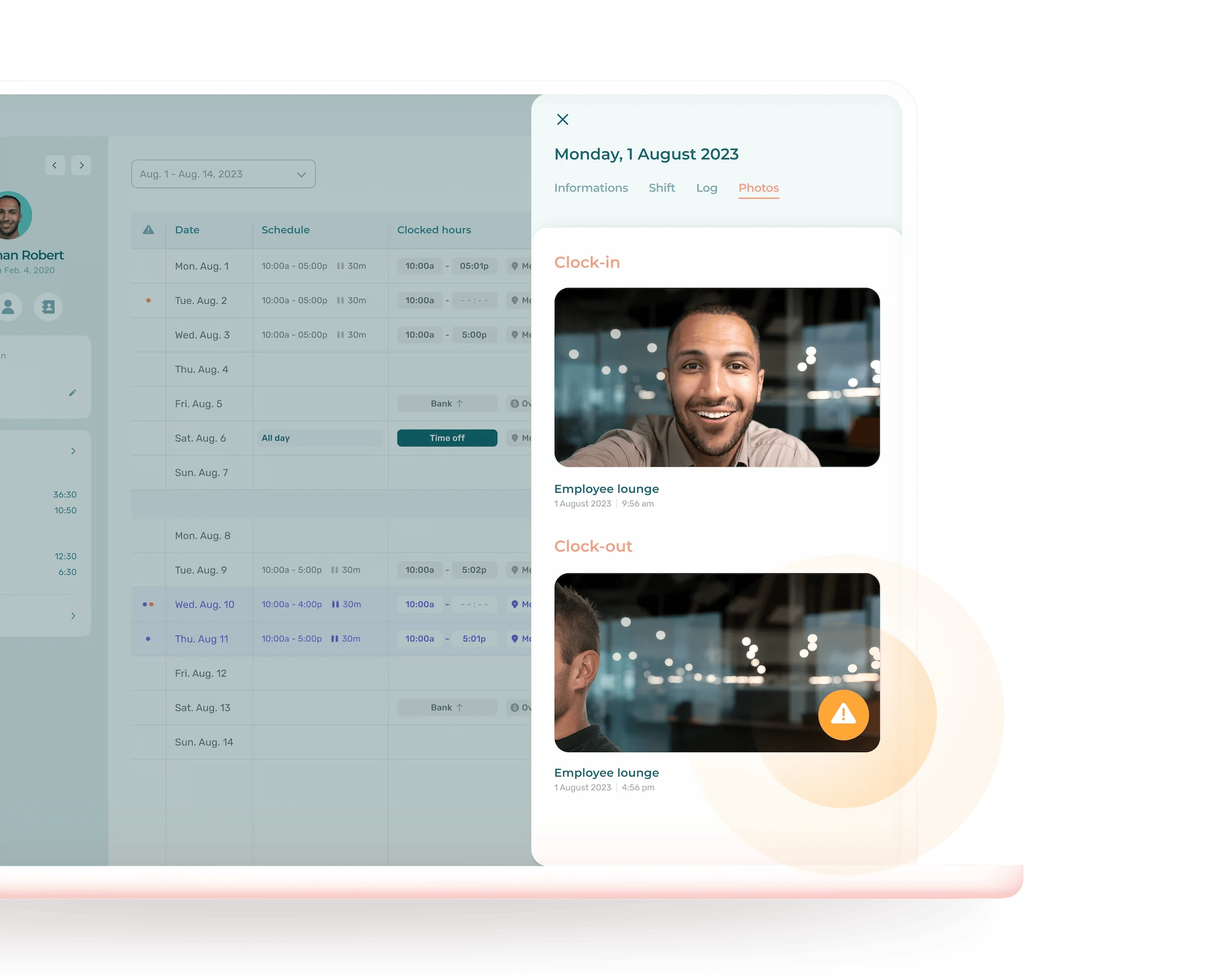Photo Punch (Biometric Time Clock) - Agendrix