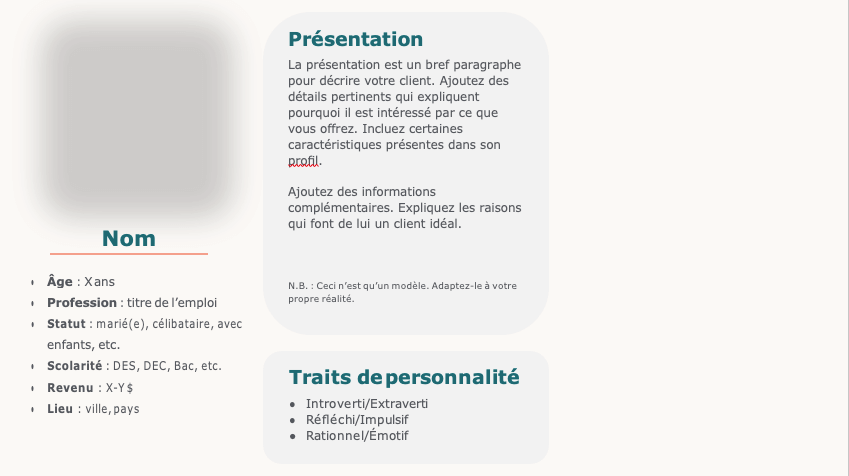Modèle et exemples de profils clients gratuits à télécharger - Agendrix